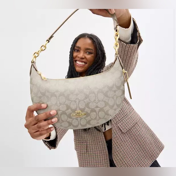 Coach | Bags | Coach Mini Payton Bag In Signature Canvas Champagne ...